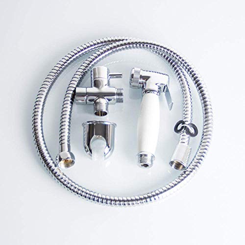 JIYTG Bidet Shower Kit Bidet Muslim Shower tap into a Shower or Bidet Toilet Spray Gun Set Bidet Washer Butt Washer Bidet Spray Gun Faucet Showerheads