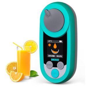 digital sugar meter refractometer, ±0.2% high accuracy brix meter, 0-53% range, 3s fast measurement, 0.1% resolution, ip65 waterproof, for fruit, juice, industrial solution concentration