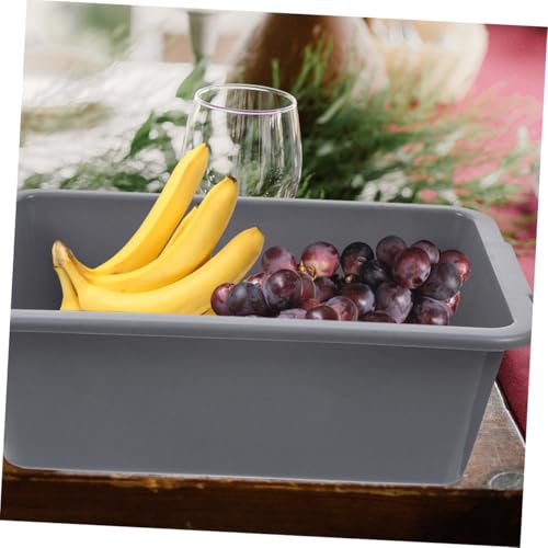 CHILDWEET 3pcs Restaurant Bowl Storage Box Rectangle Utility Dish Tub Dishpan Basin Tub Wash Basin Tub Utility Tub Washing Basin Tub Meat Prep Tub Storage Bins Multipurpose Bus Tub Grey Pp