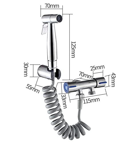 JIYTG Stainless Steel Bidet Spray Head KIT Toilet Companion 304 Stainless Steel one in Two Out Washing Machine Booster Spray Gun Toilet Companion