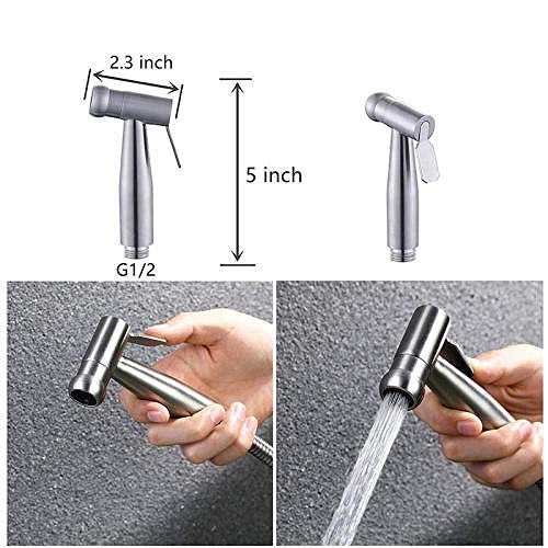 JIYTG Bidet Toilet Shower Bidet Sprayer Spray Douche kit Stainless Steel Bidet Booster Nozzle Toilet Spray Gun Set Shower