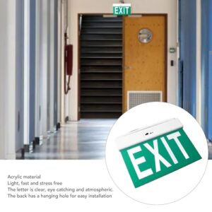 Led Emergency Exit Sign Acrylic Clear Eye Catching Exit Sign with Light for Building Camera Indoor Use AC85‑265V