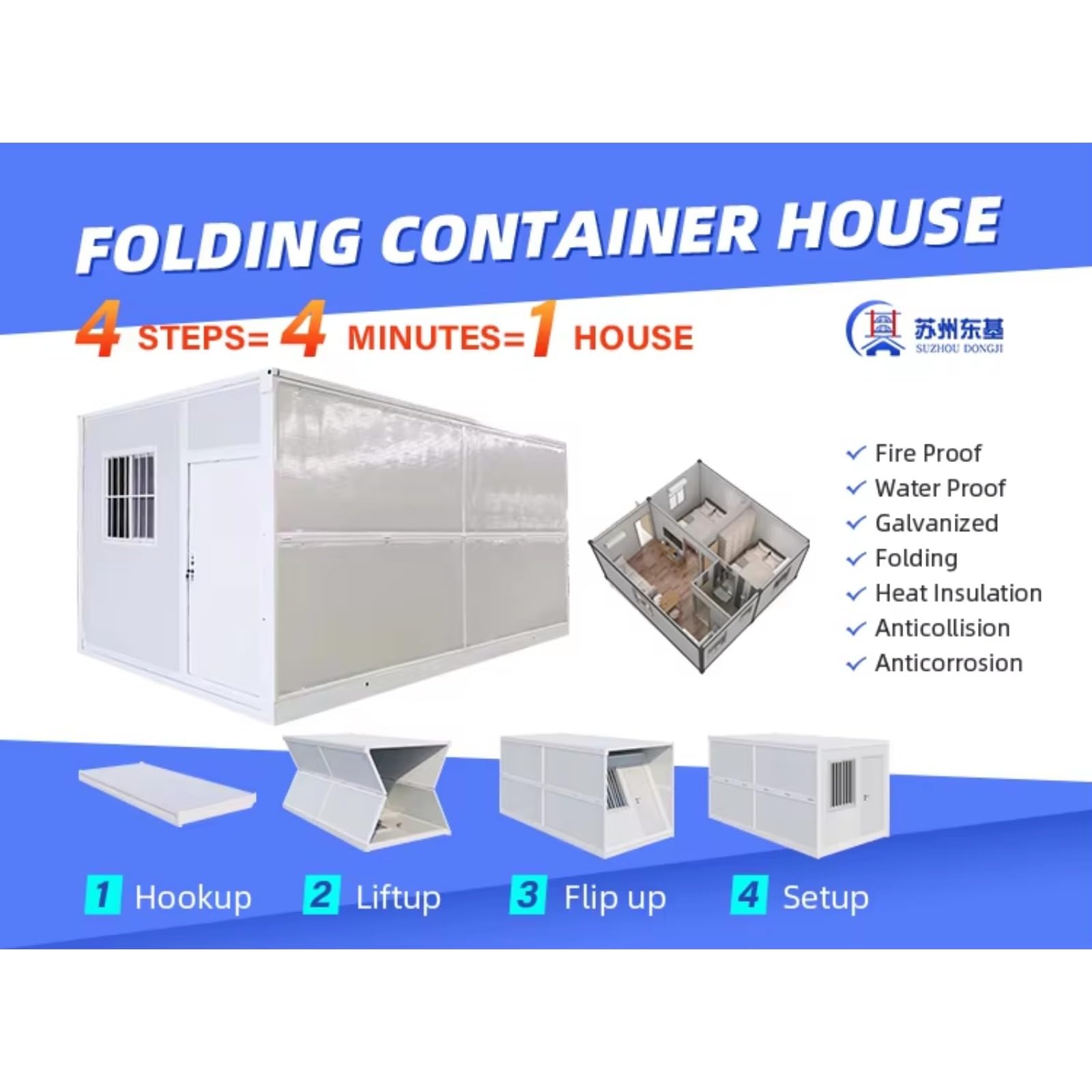 Prefabricated Folding Modular Mobile Container Office Prefabricated Quick Assembly Container Residential Folding House Portable