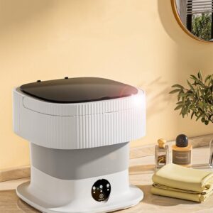 Portable Washing Machine, Mini Washer 15L High Capacity with 3 Modes Deep Cleaning for Underwear, Baby Clothes, or Small Items, Foldable Washing Machine for Apartments, Camping, Travel (Grey)