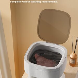 Portable Washing Machine, Mini Washer 15L High Capacity with 3 Modes Deep Cleaning for Underwear, Baby Clothes, or Small Items, Foldable Washing Machine for Apartments, Camping, Travel (Grey)