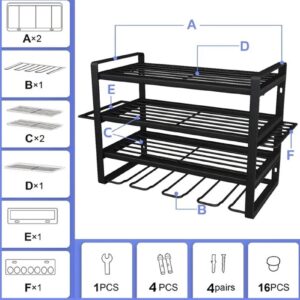 CDQL Power Tool Organizer, Strong Weight Capacity, Wall Mount, 4 Layer Garage Drill Storage Heavy Duty Metal Stand, Garage Tool Storage Rack