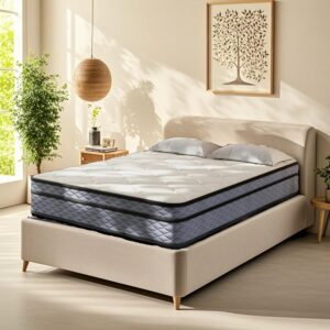 Xiconbao Twin Size Mattress - 12 Inch Hybrid Mattress in a Box, Gel Memory Foam, Motion Isolation, Pressure Relief, Edge Support, Pocket Springs, Medium Firm (Twin)