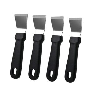 pretyzoom 4pcs cleaning blade tools razor floor scraper tile floor scrapers glue tile adhesive removal paint squeegee jar opener tool floor tile cleaning scraper cement stainless steel black