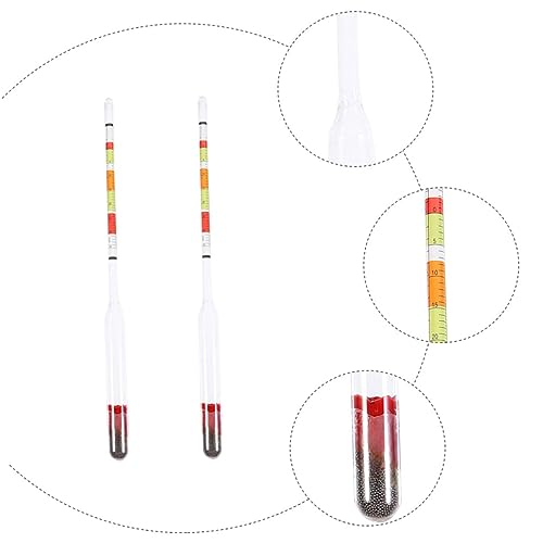 OKUMEYR 2pcs Three Range Sugar Meter Wine Gauges Wine Syrup Hydrometers Wine Beer Hydrometers Sugar Hydrometers Tester Maple Syrup Gauges American Measurements Beer Gauges Glass