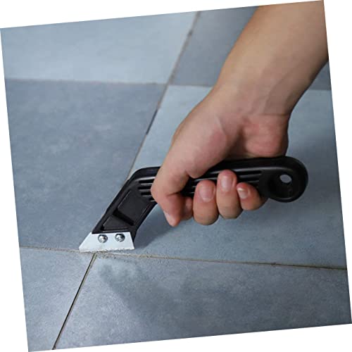 PRETYZOOM 1 Set Bevel Corner Scraping Floor Clean Scraper Cutter Paint Squeegee Scraper Cutter Cleaning Tool Tile Seam Clean Tool Floor Scraper Cutter Grout Rake Tool Blade Plastic Black