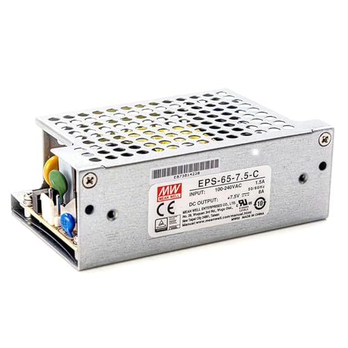 TorqCali EPS-65-7.5-C 65W Single Output Switching Power Supply 7.5V 8.68A, 84% Efficiency, Universal AC Input, Enclosed Type, for Robotics, Automation, and Industrial Applications