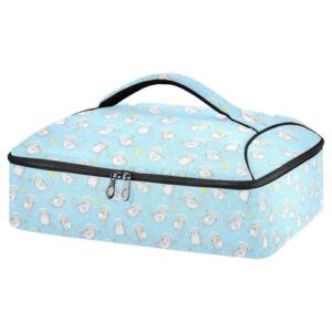 kcldeci insulated thermal food carrier insulated casserole carrier for hot or cold food,cute scottish cats astronauts insulated tote bag for potluck cookouts parties picnic,lasagna lugger