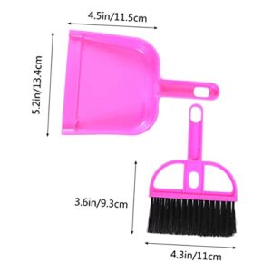 COLLBATH Household Supplies Portable Cleaning Brush and Dustpan Miniature Dustpan and Brush Dust Pan Mini Sweeping Brush Broom and Dustpan Mini Brush Mini Broom Car Broom Sofa Brooms Rosy