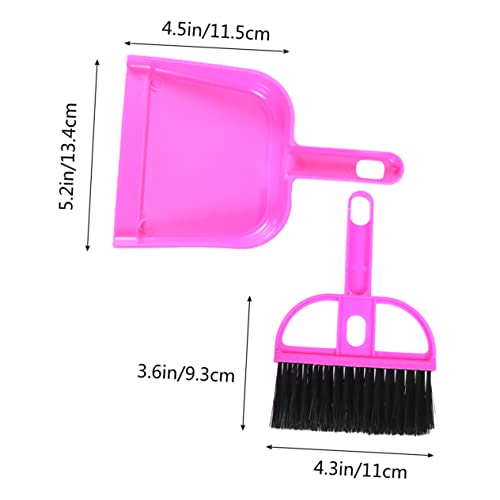 COLLBATH Household Supplies Portable Cleaning Brush and Dustpan Miniature Dustpan and Brush Dust Pan Mini Sweeping Brush Broom and Dustpan Mini Brush Mini Broom Car Broom Sofa Brooms Rosy