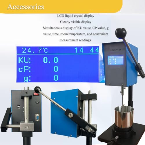 VTSYIQI Stormer Viscometer Digital Rotary Viscometer Tester with Accuracy 2.00% Range 40.2 to 141.0KU Temperature Ku g CP Time Value for Paints Coatings Inks ASTM D562 Standard