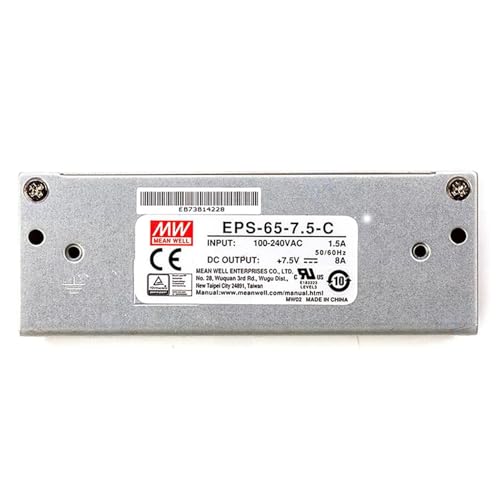 TorqCali EPS-65-7.5-C 65W Single Output Switching Power Supply 7.5V 8.68A, 84% Efficiency, Universal AC Input, Enclosed Type, for Robotics, Automation, and Industrial Applications