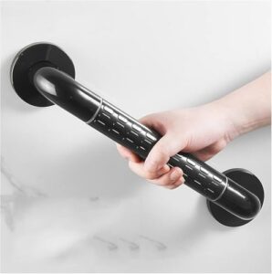 psmpeng bathroom grab rails 304 stainless steel shower handle bathtub grab bar with safety circles handrail ?for elderly disabled toilet seniors kitchen(black,30cm)