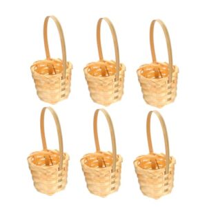 cimaxic 6pcs woven doll basket baskets home decor doll house dollhouse mini woven basket mini basket miniature basket decoration miniature storage basket mini basket