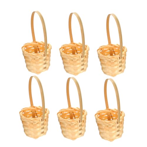 CIMAXIC 6pcs Woven Doll Basket Baskets Home Decor Doll House Dollhouse Mini Woven Basket Mini Basket Miniature Basket Decoration Miniature Storage Basket Mini Basket