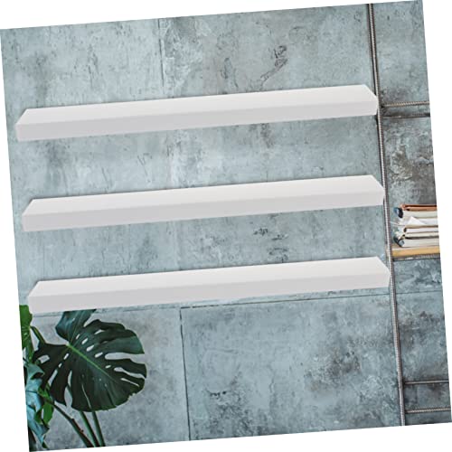 HOMOCONO Wall Bracket Kitchen Storage Shelf Toiletries Floating Rack Entrance Key Bowl Office Shelves Norse Decor Wall Mounted Bookshelf Wall Mount Shelf Office Hanging Shelves White Wood