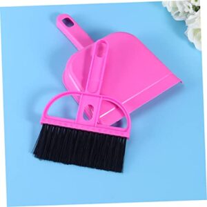 COLLBATH Household Supplies Portable Cleaning Brush and Dustpan Miniature Dustpan and Brush Dust Pan Mini Sweeping Brush Broom and Dustpan Mini Brush Mini Broom Car Broom Sofa Brooms Rosy