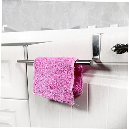 Towel Rack Cleaning Cloth Hanger Traceless Towel Shelf Kitchen Towel Bar Kitchen Utensils Towel Bar Cabinet Towel Holder Kitchenwares Hanging Shelf Kitchenwares Rack Silver FONDOTIN