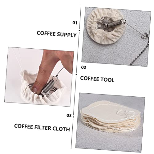 20pcs Coffee Pot Filter Cloth Tea Coffee Infuser Coffee Filter Supplies Syphon Coffee Brewer Siphon Coffee Filter Cotton Coffee Round Filter Cloth Espresso Cloth Filter Beige Unomor