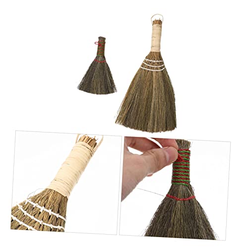 HAPINARY 2pcs Household Duster Mini Cleaning Broom Cleaning Sweeper Pet Broom Keyboard Cleaning Miniture Decoration Toy Broom Heavy Duty Broom Palm Mini Broom Hand Broom Indoor Broom Straw