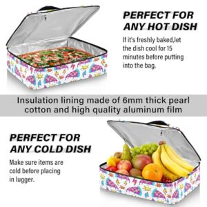 Kcldeci Insulated Thermal Food Carrier Insulated Casserole Carrier for Hot or Cold Food,Pizza Slices Insulated Tote Bag for Potluck Cookouts Parties Picnic,Lasagna Lugger