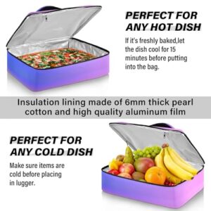 Kcldeci Insulated Thermal Food Carrier Insulated Casserole Carrier for Hot or Cold Food,Bright Eco Gradient Insulated Tote Bag for Potluck Cookouts Parties Picnic,Lasagna Lugger