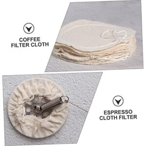 20pcs Coffee Pot Filter Cloth Tea Coffee Infuser Coffee Filter Supplies Syphon Coffee Brewer Siphon Coffee Filter Cotton Coffee Round Filter Cloth Espresso Cloth Filter Beige Unomor