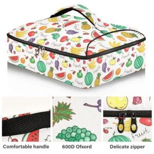 Kcldeci Insulated Thermal Food Carrier Insulated Casserole Carrier for Hot or Cold Food,Juicy Fruit Insulated Tote Bag for Potluck Cookouts Parties Picnic,Lasagna Lugger