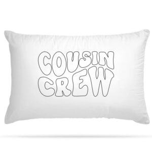 Getname Necklace Custom Name Cousin Crew Pillowcase Rainbow Letter Cousin Crew Pillow Case Personalized Cousin Crew Pillow Covers 16x20 20x26 20x30 20x36 Cousin Crew Throw Pillow Cover for Boys Girls