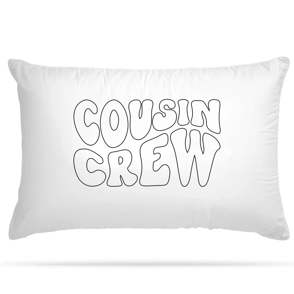 Getname Necklace Custom Name Cousin Crew Pillowcase Rainbow Letter Cousin Crew Pillow Case Personalized Cousin Crew Pillow Covers 16x20 20x26 20x30 20x36 Cousin Crew Throw Pillow Cover for Boys Girls