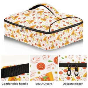 Kcldeci Insulated Thermal Food Carrier Insulated Casserole Carrier for Hot or Cold Food,Pizza Slices (2) Insulated Tote Bag for Potluck Cookouts Parties Picnic,Lasagna Lugger