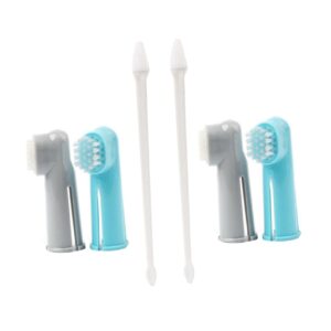 buguuyo 4 set pet finger toothbrush dog cat finger dog finger toothbrush finger brush for dogs toothbrushes dog teeth scraper pet oral brush pet finger brush puppy finger brush