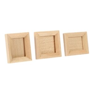 brightfufu 3pcs dollhouse photo frame picture frames photo frames doll house micro landscape decors micro photo frame decorative photo frame mini house ornament photo frame model beige wood