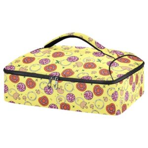 kcldeci insulated thermal food carrier insulated casserole carrier for hot or cold food,pizza onion rings tomatoes insulated tote bag for potluck cookouts parties picnic,lasagna lugger