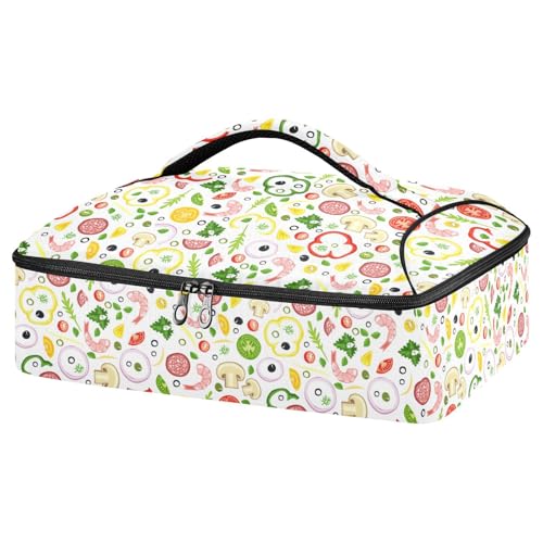 Kcldeci Insulated Thermal Food Carrier Insulated Casserole Carrier for Hot or Cold Food,Pizza Ingredients Insulated Tote Bag for Potluck Cookouts Parties Picnic,Lasagna Lugger