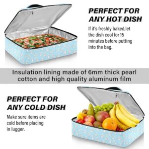 Kcldeci Insulated Thermal Food Carrier Insulated Casserole Carrier for Hot or Cold Food,Cute Scottish Cats Astronauts Insulated Tote Bag for Potluck Cookouts Parties Picnic,Lasagna Lugger