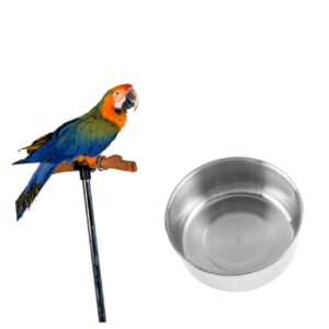 sewoart parrot perches stand feeder parrot bowl bunny feeder out door toys rat cage bird cage waterer parrot feeding cups bird waterer pigeon food pet bird supplies bird food bowl silver