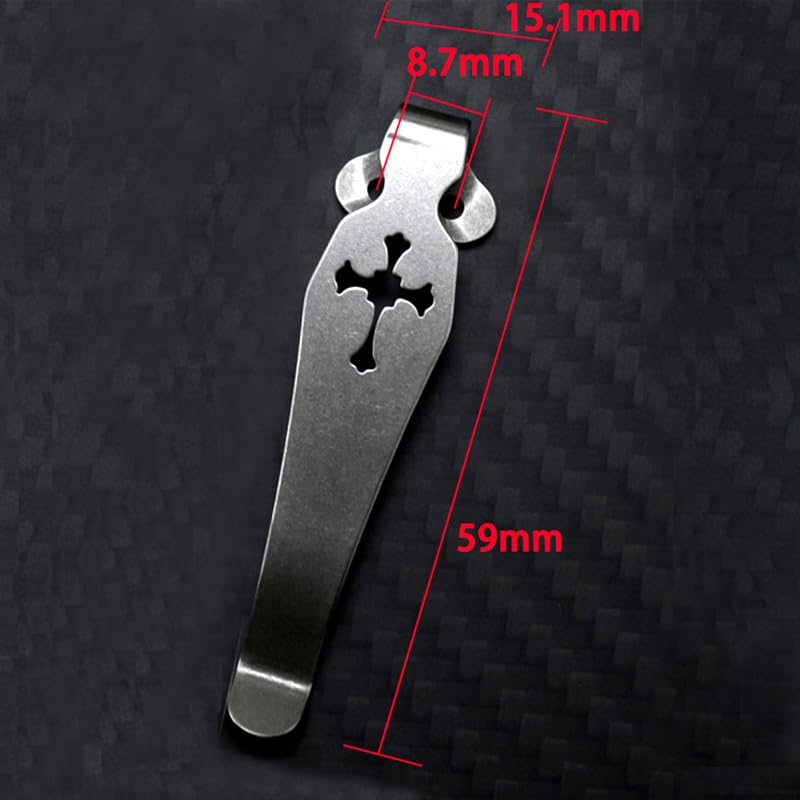 1PC Titanium Deep Carry Pocket Clip with 3 Pieces Screws Fit for 710 DIY Making Accessory, CNC Stone Washed Back Clip