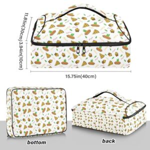 Kcldeci Insulated Thermal Food Carrier Insulated Casserole Carrier for Hot or Cold Food,Pizza Hot Dog Cake Insulated Tote Bag for Potluck Cookouts Parties Picnic,Lasagna Lugger