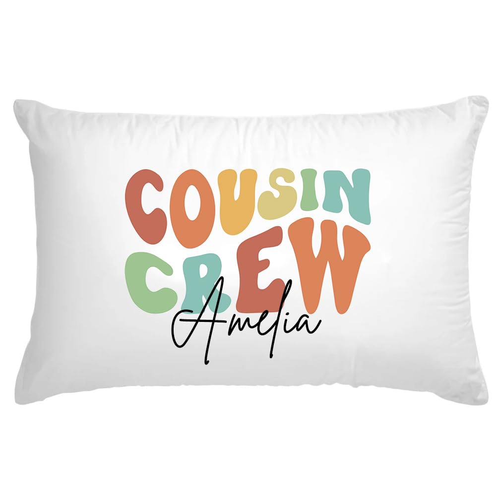 Getname Necklace Custom Name Cousin Crew Pillowcase Rainbow Letter Cousin Crew Pillow Case Personalized Cousin Crew Pillow Covers 16x20 20x26 20x30 20x36 Cousin Crew Throw Pillow Cover for Boys Girls