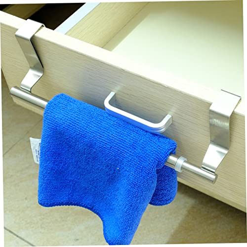 Towel Rack Cleaning Cloth Hanger Traceless Towel Shelf Kitchen Towel Bar Kitchen Utensils Towel Bar Cabinet Towel Holder Kitchenwares Hanging Shelf Kitchenwares Rack Silver FONDOTIN