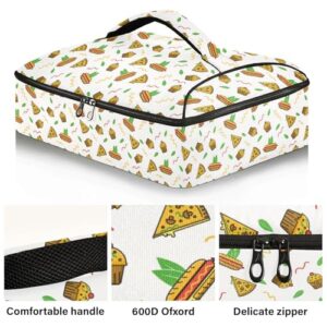 Kcldeci Insulated Thermal Food Carrier Insulated Casserole Carrier for Hot or Cold Food,Pizza Hot Dog Cake Insulated Tote Bag for Potluck Cookouts Parties Picnic,Lasagna Lugger