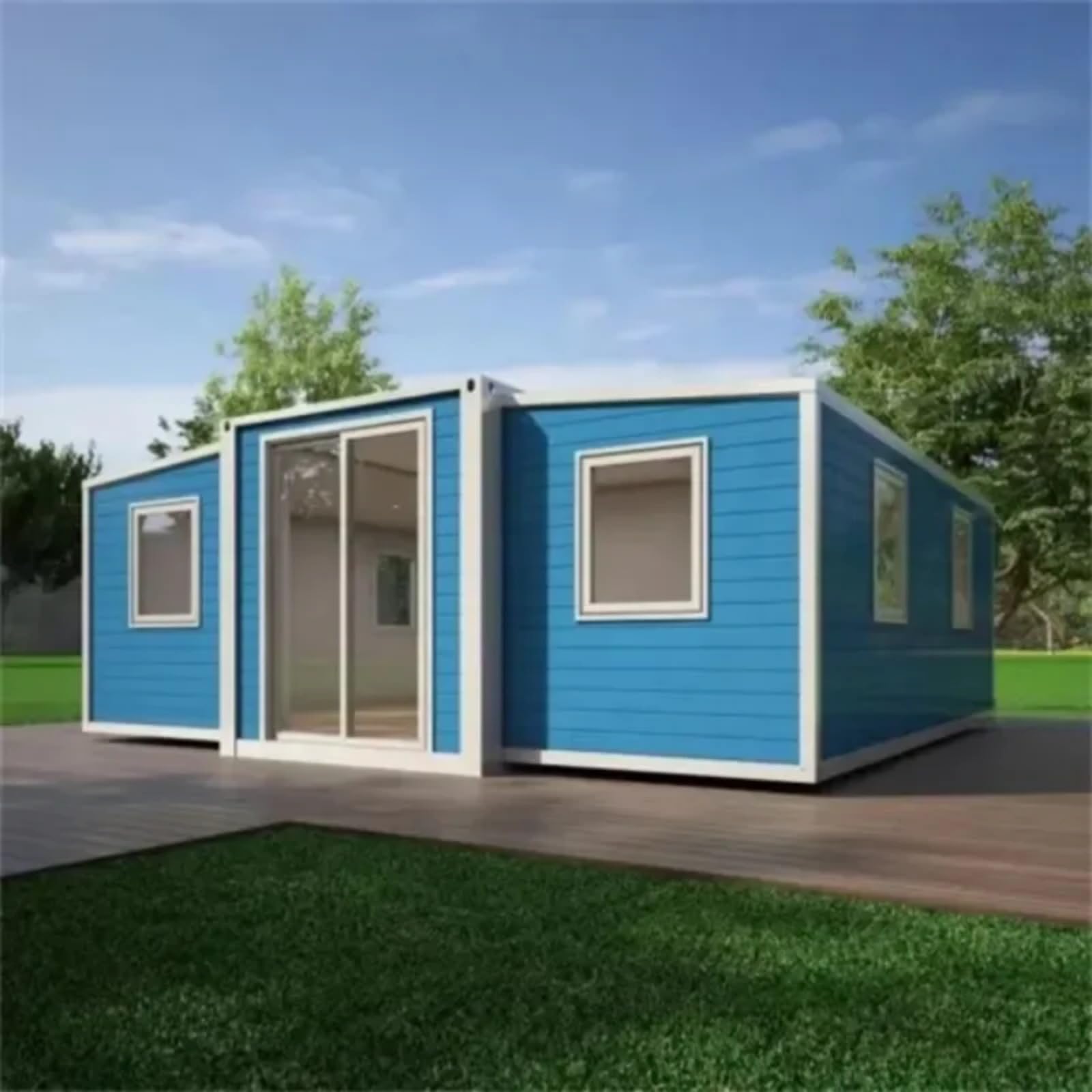 Slide Out Durable Prefabricated Mobile Luxury Villa 20ft 30ft 40ft Expandable Container House with 2 Bedrooms