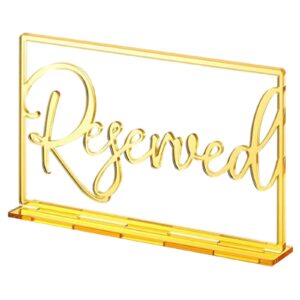 stylish gold acrylic wedding reserved table signs safe sturdy not easy to break or deform seating reservation