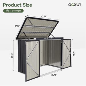 Aoxun 3.3' x 5.6' Metal Storage Shed - Waterproof Outdoor Garbage Can Organizer with Chain Lid, Ideal for Trash Bins, Toys, Garden Tools - Perfect for Garden, Backyard, & Patio Use