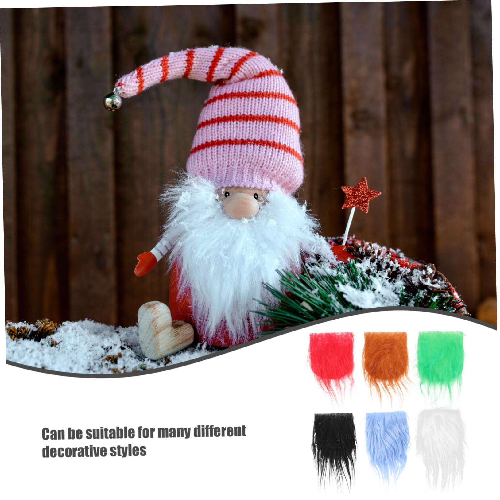 1 Set DIY Beard Dwarf Beard Fake Gnome Beards Gnome Beards for Crafting Gnome Dress up Artificial Beard Material Gnome Doll Making Materials Gnomes Bread and Bead Artificial Fur WHAMVOX